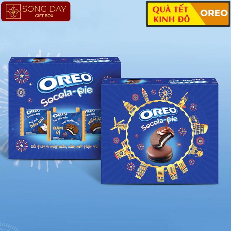 Hộp bánh Oreo Socola-pie Tết 448g - Thế giới Quà Tết Cao Cấp Ý Nghĩa