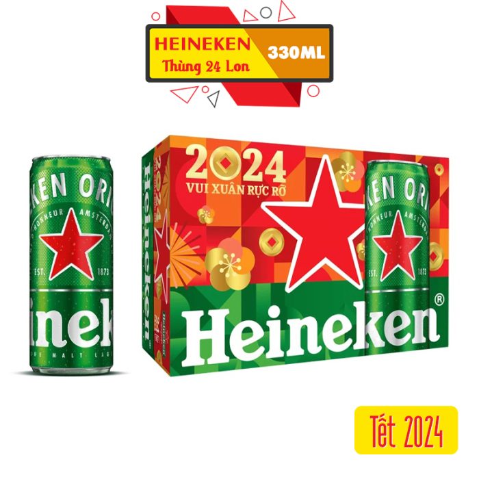Bia Heineken Xanh bản Tết 2025 (thùng 24 lon – 330ML) - Thế giới Quà ...