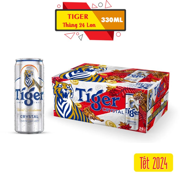 Bia Tiger Crystal (Bạc) bản tết 2025 (Thùng 24 lon - 330ML) - Thế giới ...