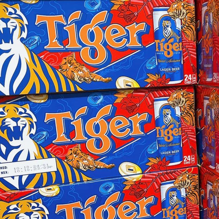 Bia Tiger nâu bản Tết 2025 (thùng 24 lon - 330ML) - Thế giới Quà Tết Cao Cấp Ý Nghĩa