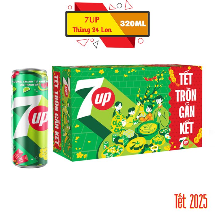 Nước ngọt 7Up bản tết 2026 (thùng 24 lon - 320ml) - Thế giới Quà Tết ...